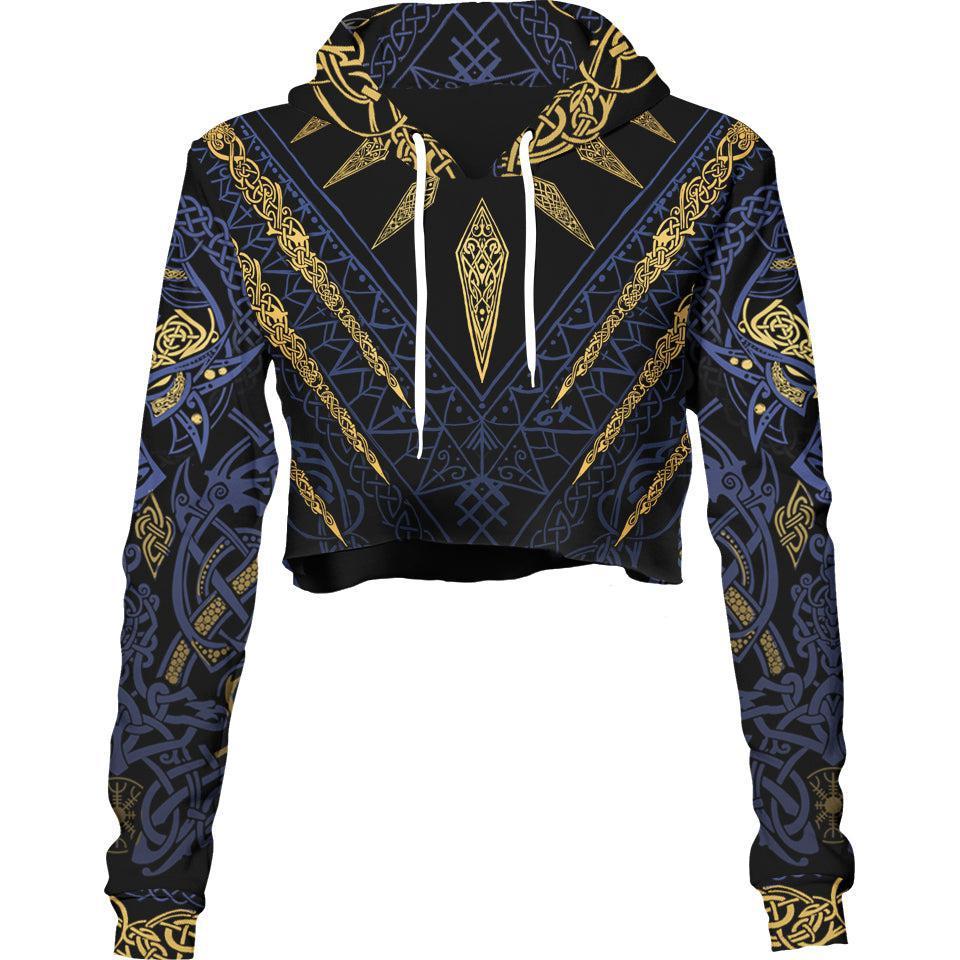 Fenrir's Wrath Crop Hoodie - Blue Edition – Lunafide