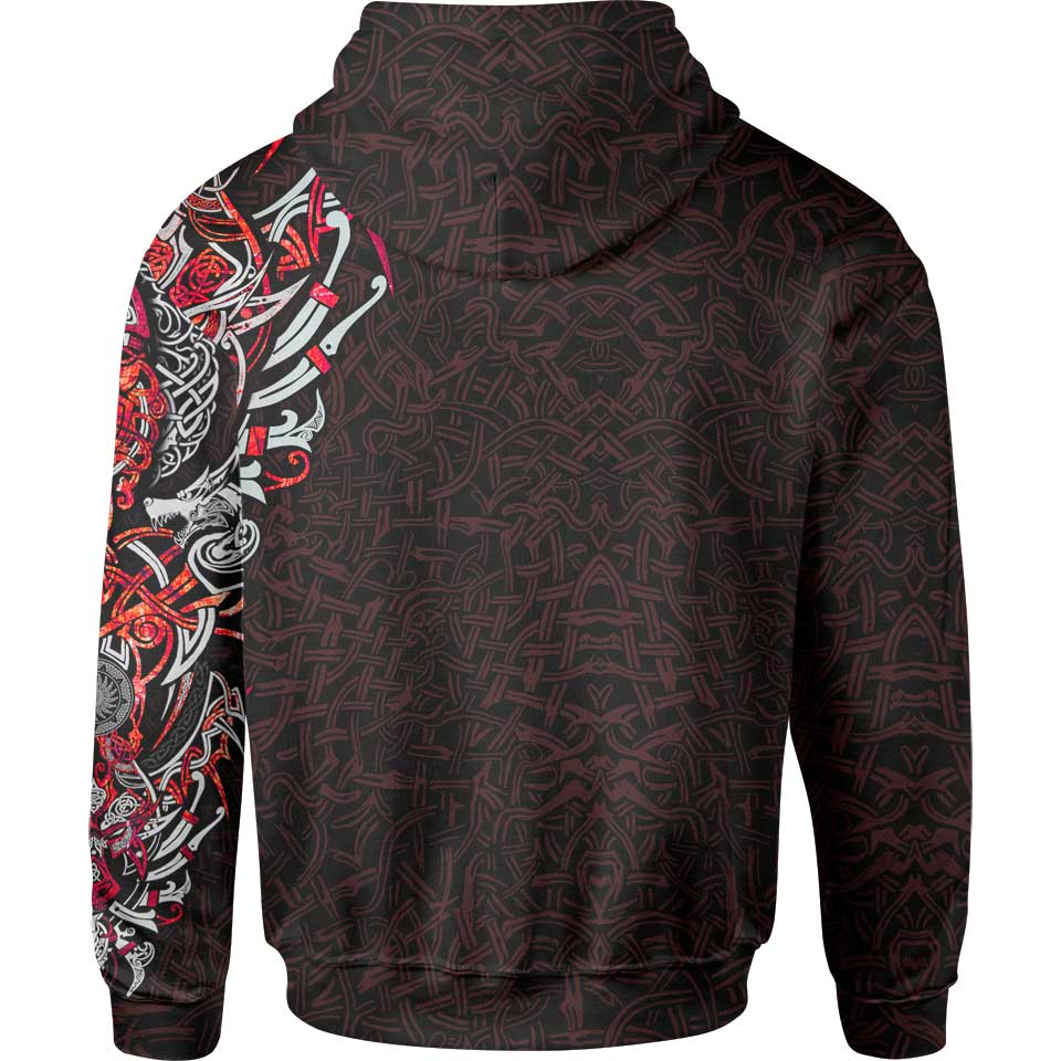 Fenrir Pullover Hoodie - Crimson Edition – Lunafide