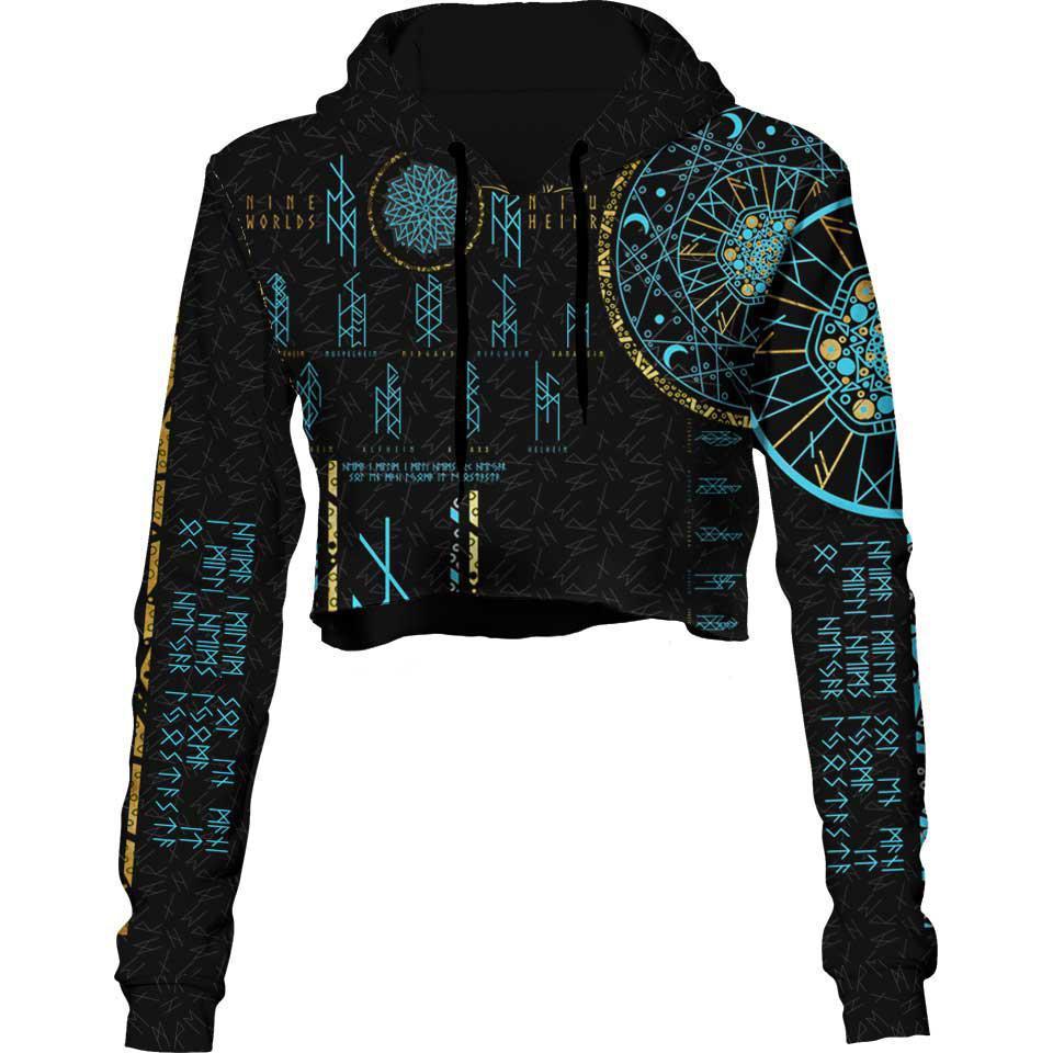 Nine Worlds Crop Hoodie - Night Edition – Lunafide